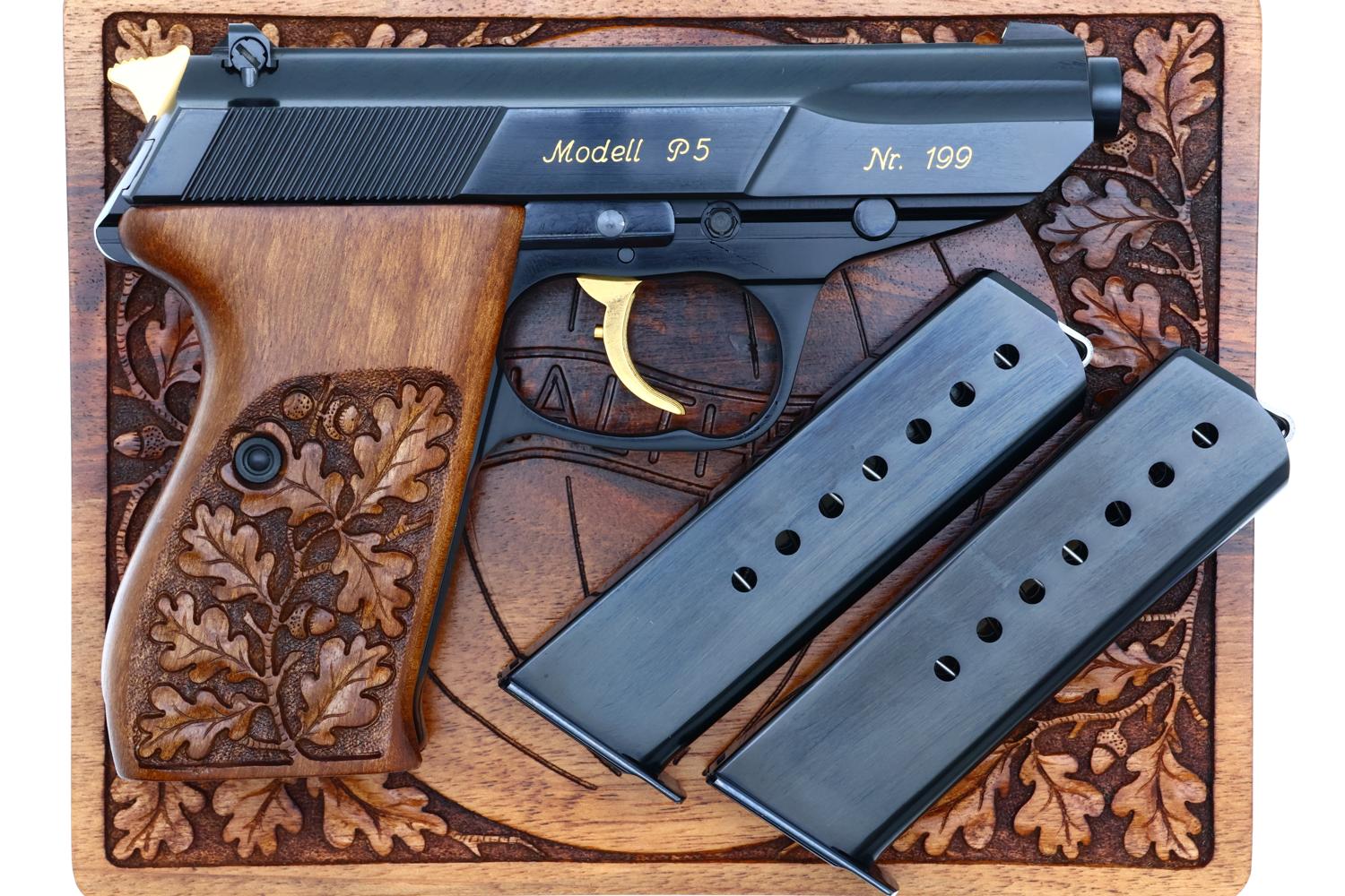 Walther P5 100 Year Commemorative Pistol, Gold Inlaid, 199, FB02060 - Historic Investments